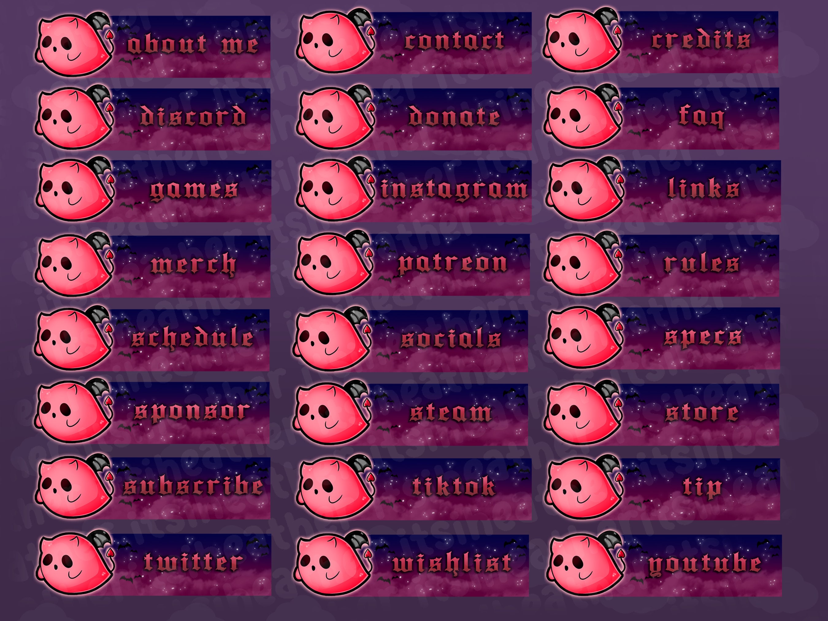 Cute Spooky Gothic Red Nighttime Ghost Panels for Twitch - Etsy