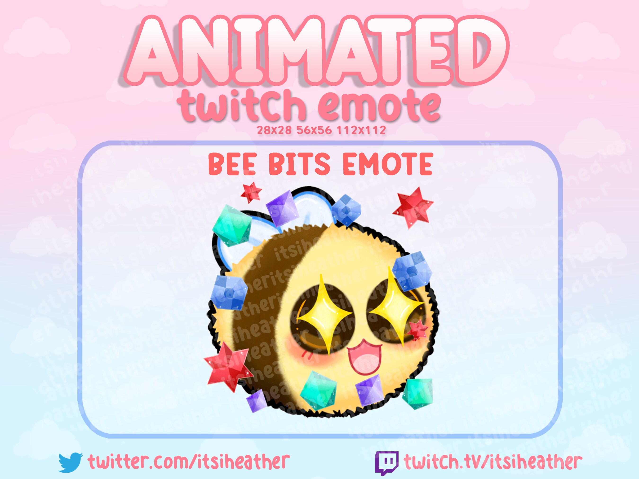 Animated Cute Bee Bits Emote Twitch Discord Youtube - Etsy