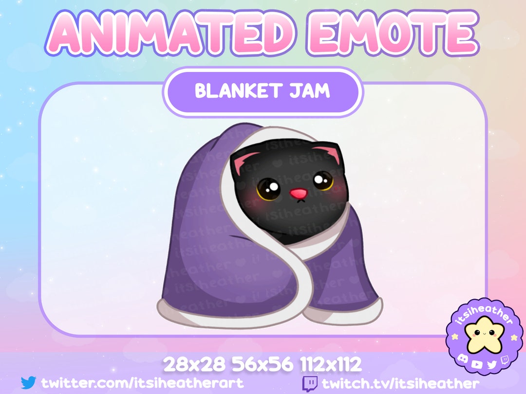 Animated Cute Black Blanket Cat Jam Emote - Twitch, Discord, Youtube - Etsy