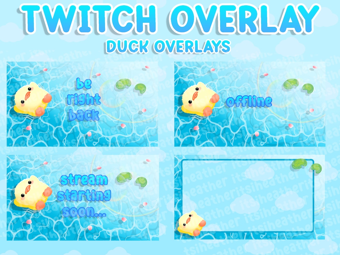 Cute Duck Animated Twitch Scenes and Overlay - BRB, Stream Starting ...