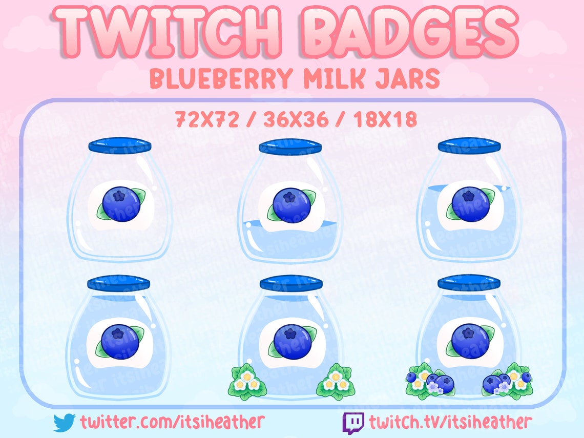 Cute Blueberry Cow Twitch Overlays GIANT Bundle 4 Scenes, 1 Overlay, 1 ...