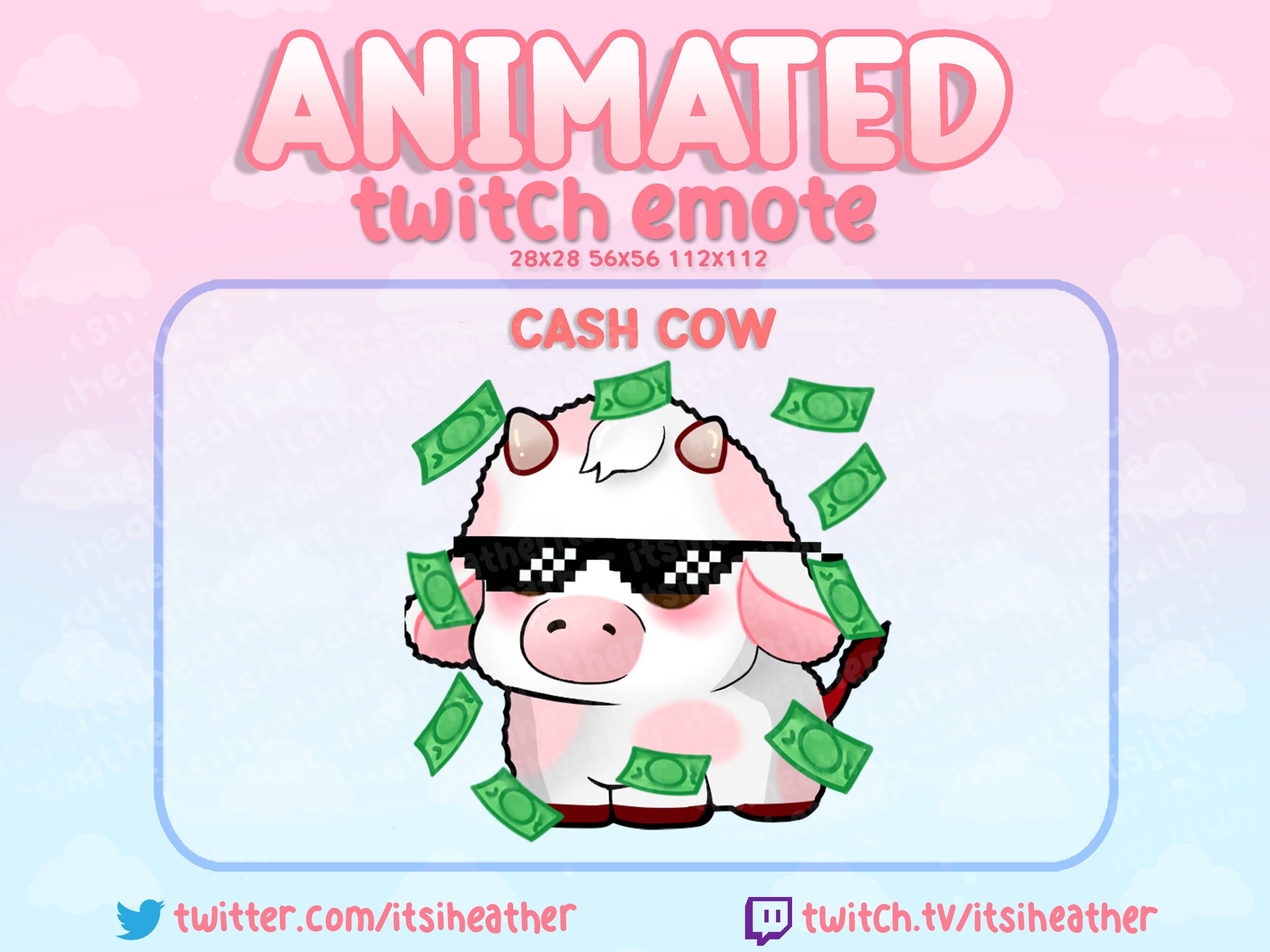 Cute Strawberry Cow Twitch Overlays MEGA GIANT Bundle - 4 Scenes, 1 ...