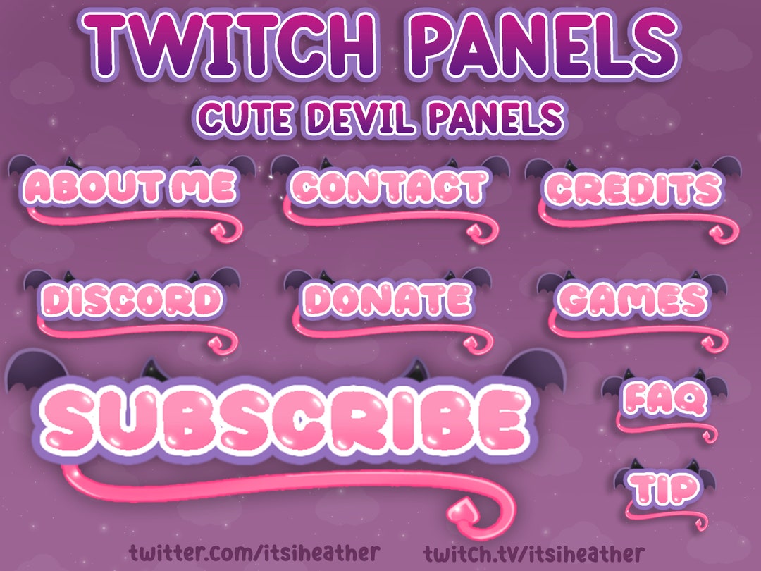 Cute Kawaii Pink Devil Bat Wing Panel for Twitch - Etsy