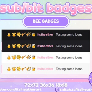Cute Bee Sub/bit Badges- Twitch - Etsy