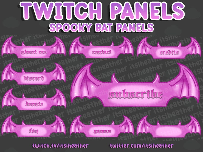 Cute Spooky Gothic Pink Bat Wing Panels for Twitch - Etsy