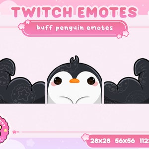 Cute Kawaii Buff Flexing Strong Penguin Emote - Twitch, Youtube ...