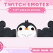 Cute Kawaii Buff Flexing Strong Penguin Emote - Twitch, Youtube ...