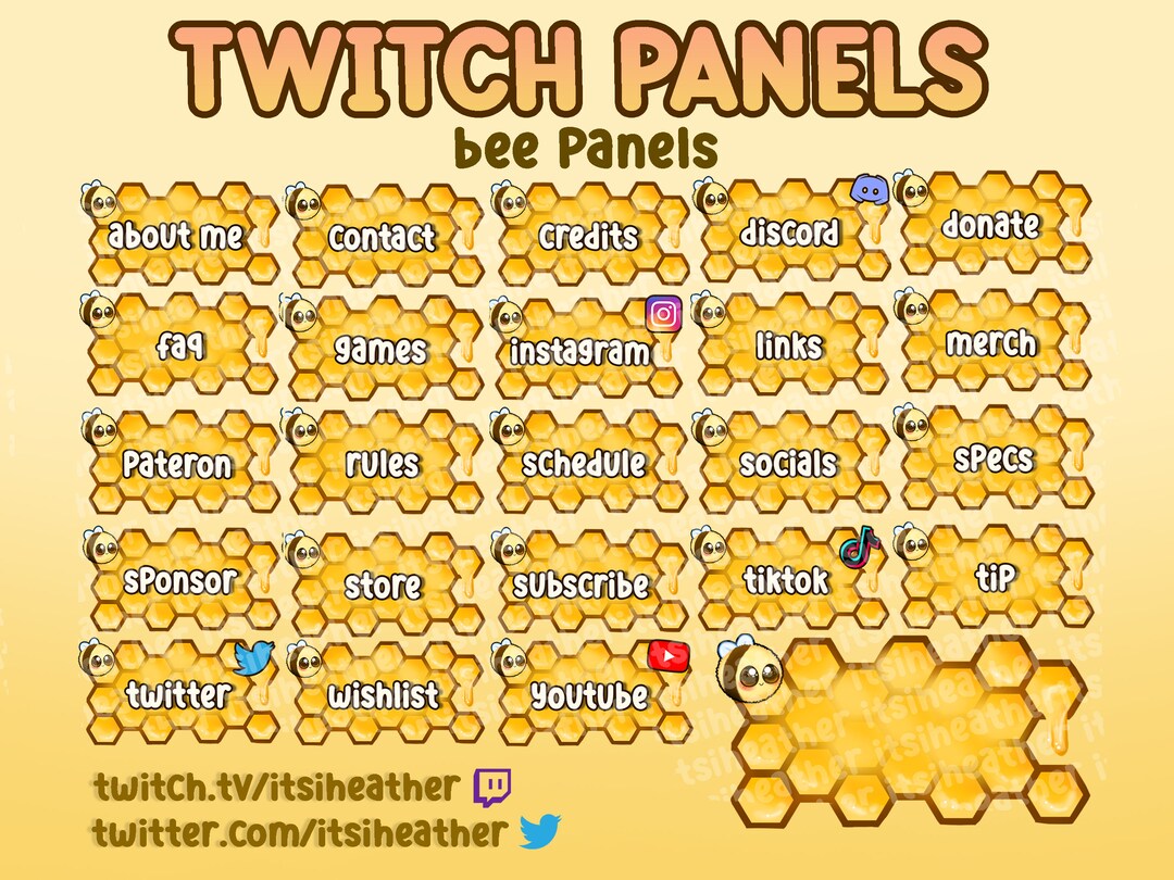 Cute Bee Panels for Twitch - Etsy
