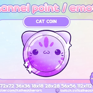 GOLD Cute Kawaii Kitty Cat Sparkle Channel Point Icon / Emote for ...