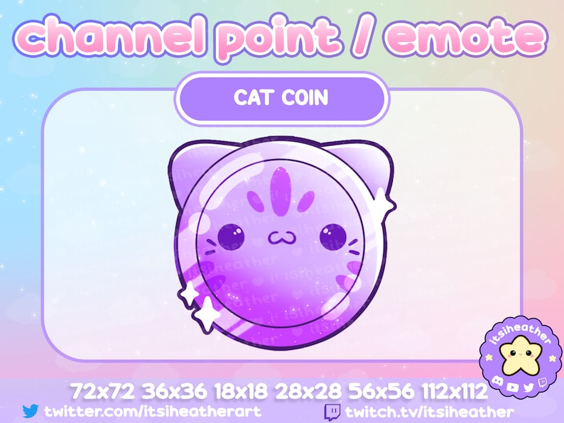 GOLD Cute Kawaii Kitty Cat Sparkle Channel Point Icon / Emote for ...