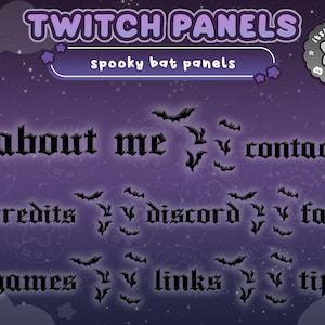 Cute Spooky Black Devil Bat Wing Panel for Twitch - Etsy