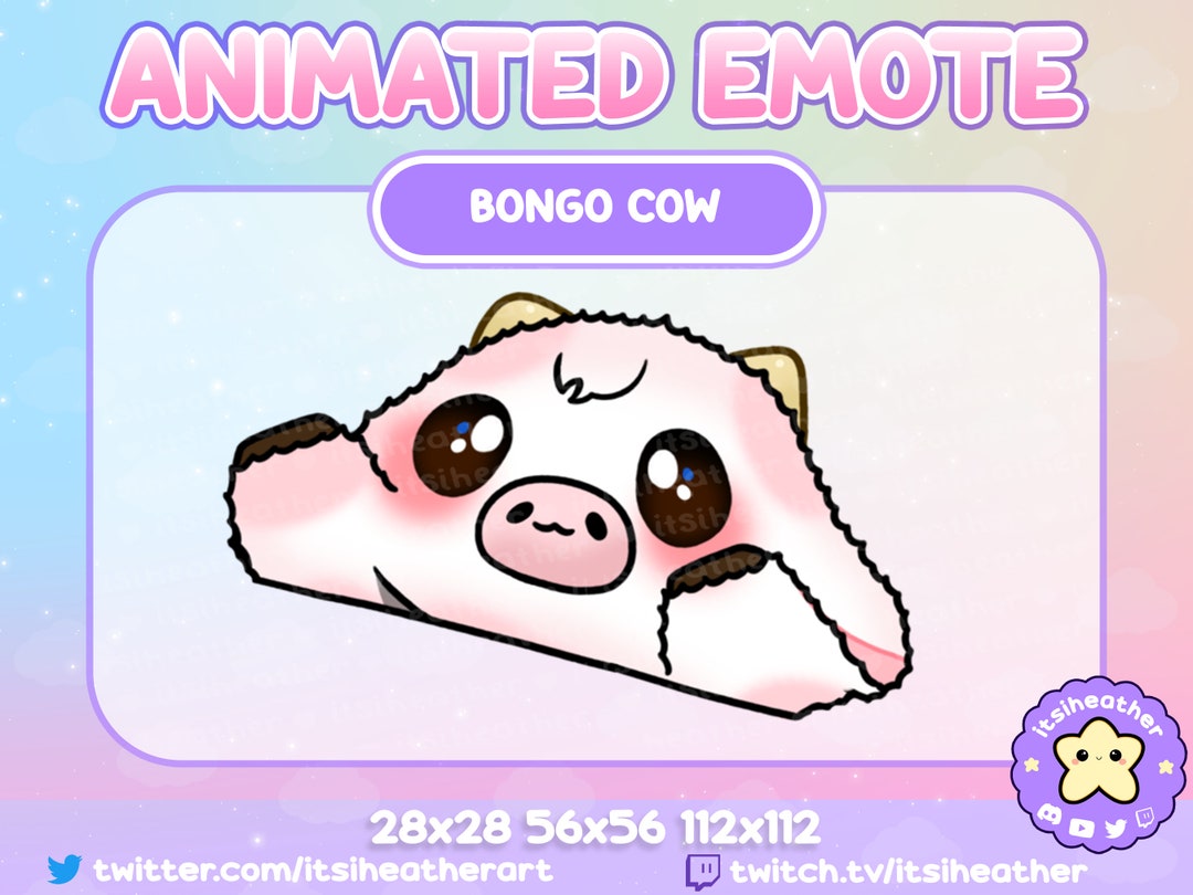 Animated Cute Strawberry Cow Bongo Emote - Twitch, Discord, Youtube - Etsy