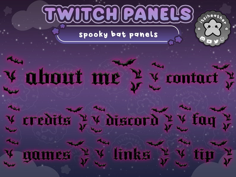 Cute Spooky Black Devil Bat Wing Panel for Twitch - Etsy