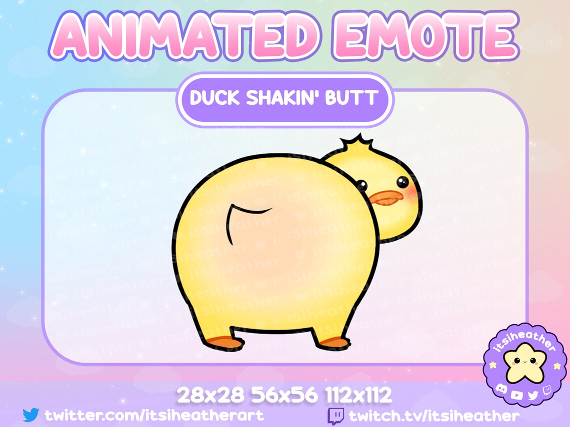 Animated Cute Shaking Booty Duck Emote - Twitch, Discord, Youtube - Etsy