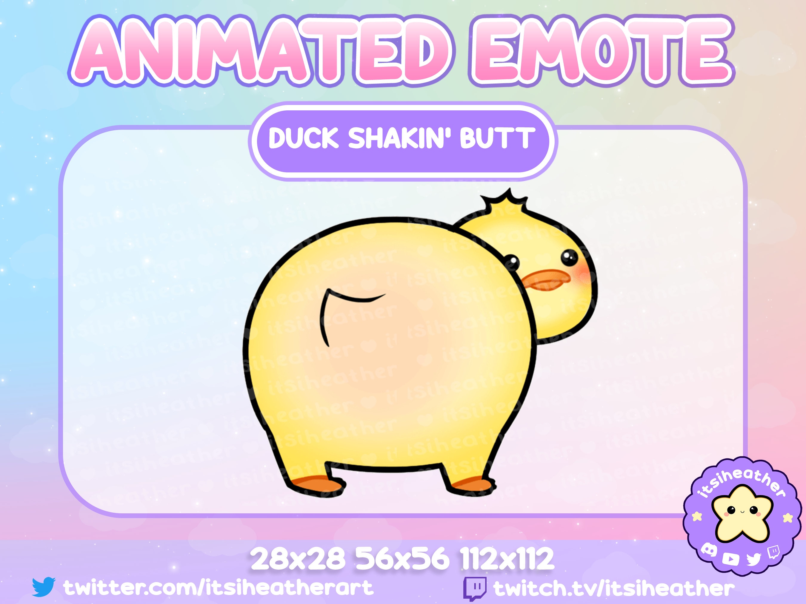 Animated Cute Shaking Booty Duck Emote Twitch, Discord, Youtube - Etsy