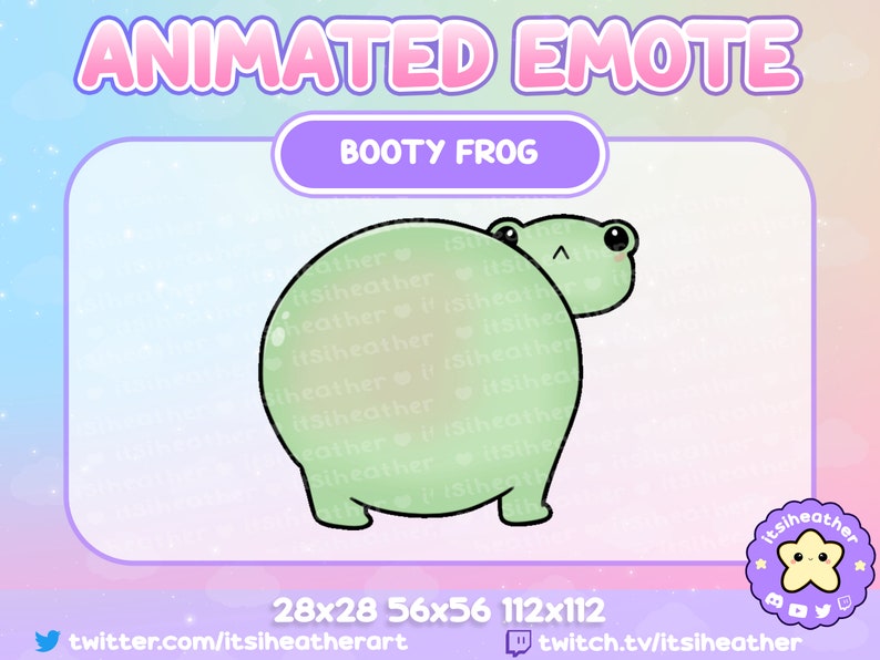 Animated Cute Frog Shakin' Booty Emote - Twitch, Discord, Youtube - Etsy