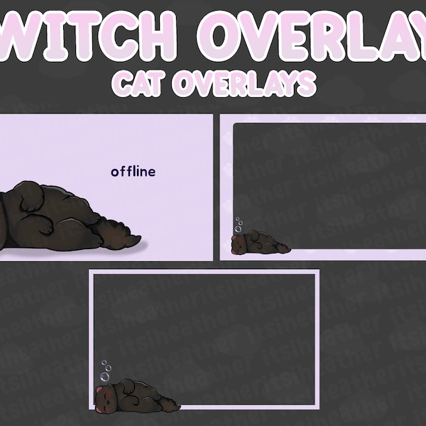 Twitch Black Cat Banner - Etsy