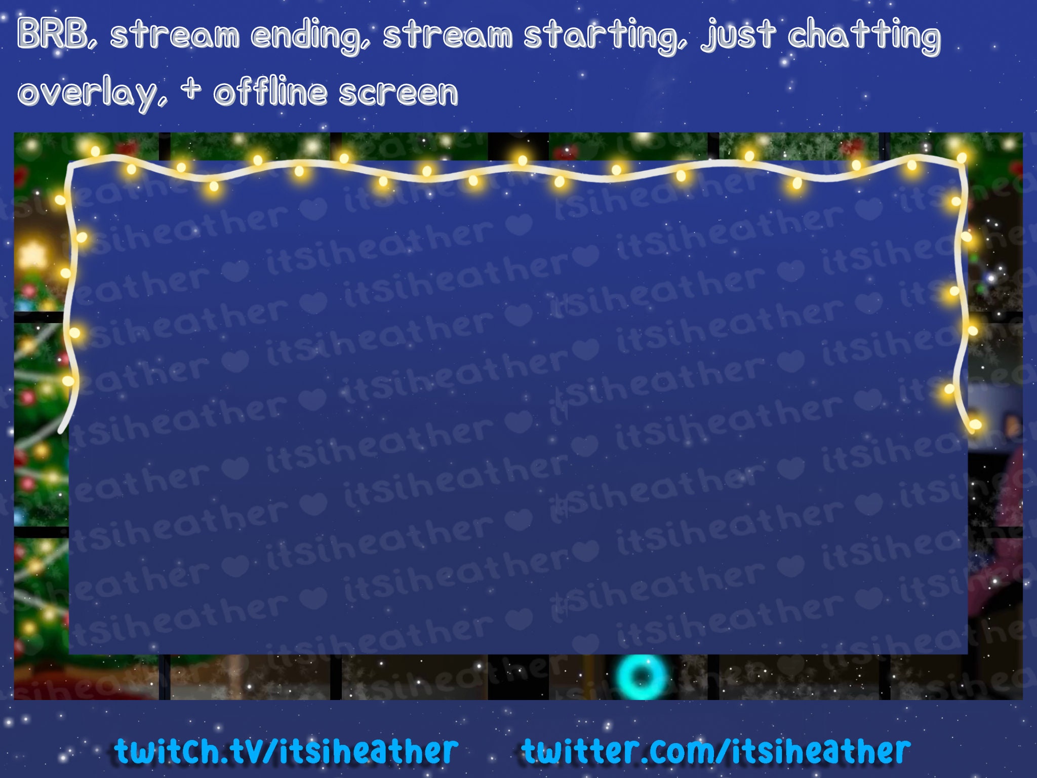 Cute Christmas Winter Room Animated Twitch Scenes and Overlay - BRB ...
