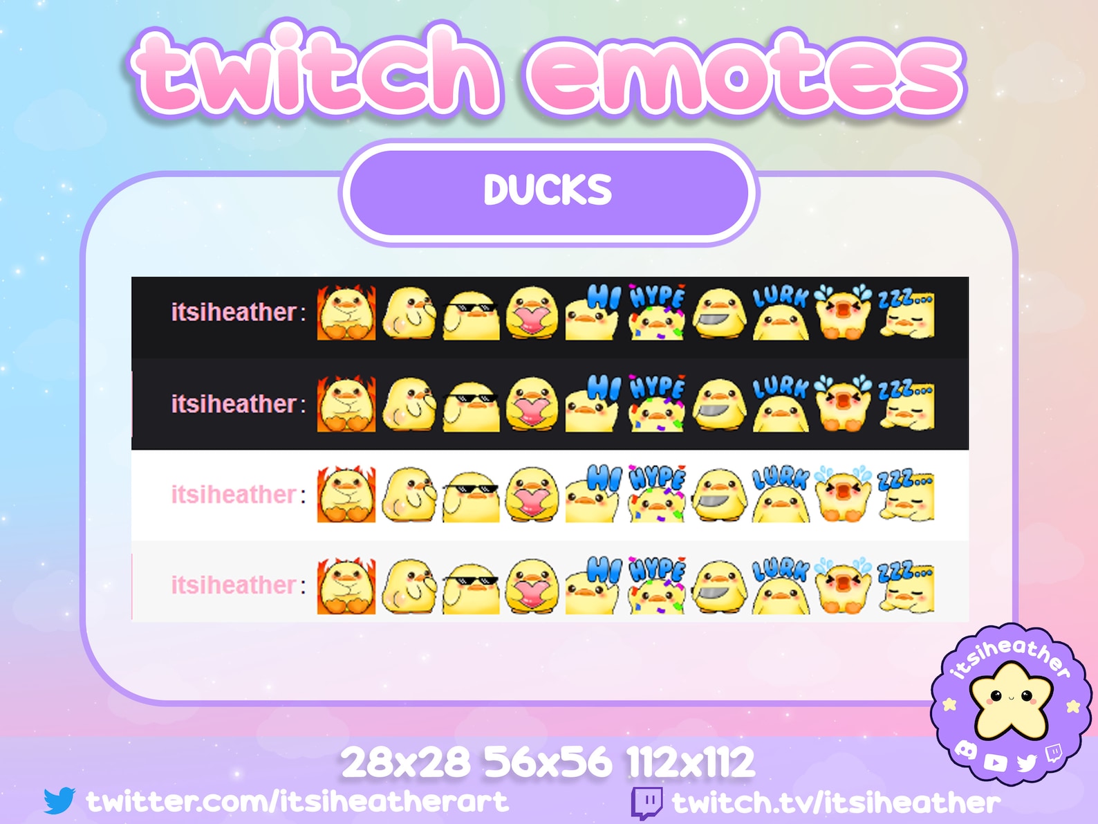 Cute Duck Emotes - 10 Pack - Twitch, Youtube, Discord Emojis - Etsy