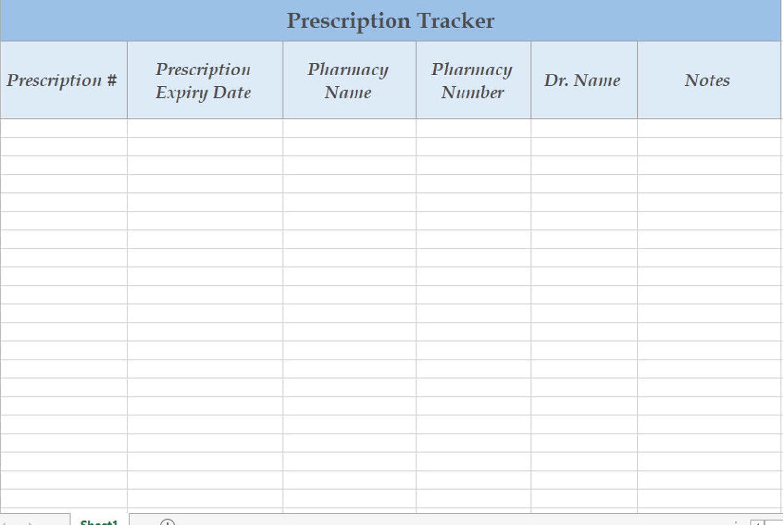 Simple Prescription Tracker - Etsy