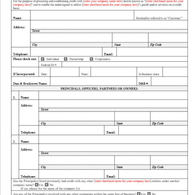 Application for Credit - Etsy UK