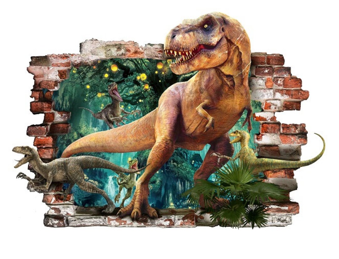 Dinosaur T REX Wall Stickers Decal Decor Room 3D Kids Mural Home Vinyl ...