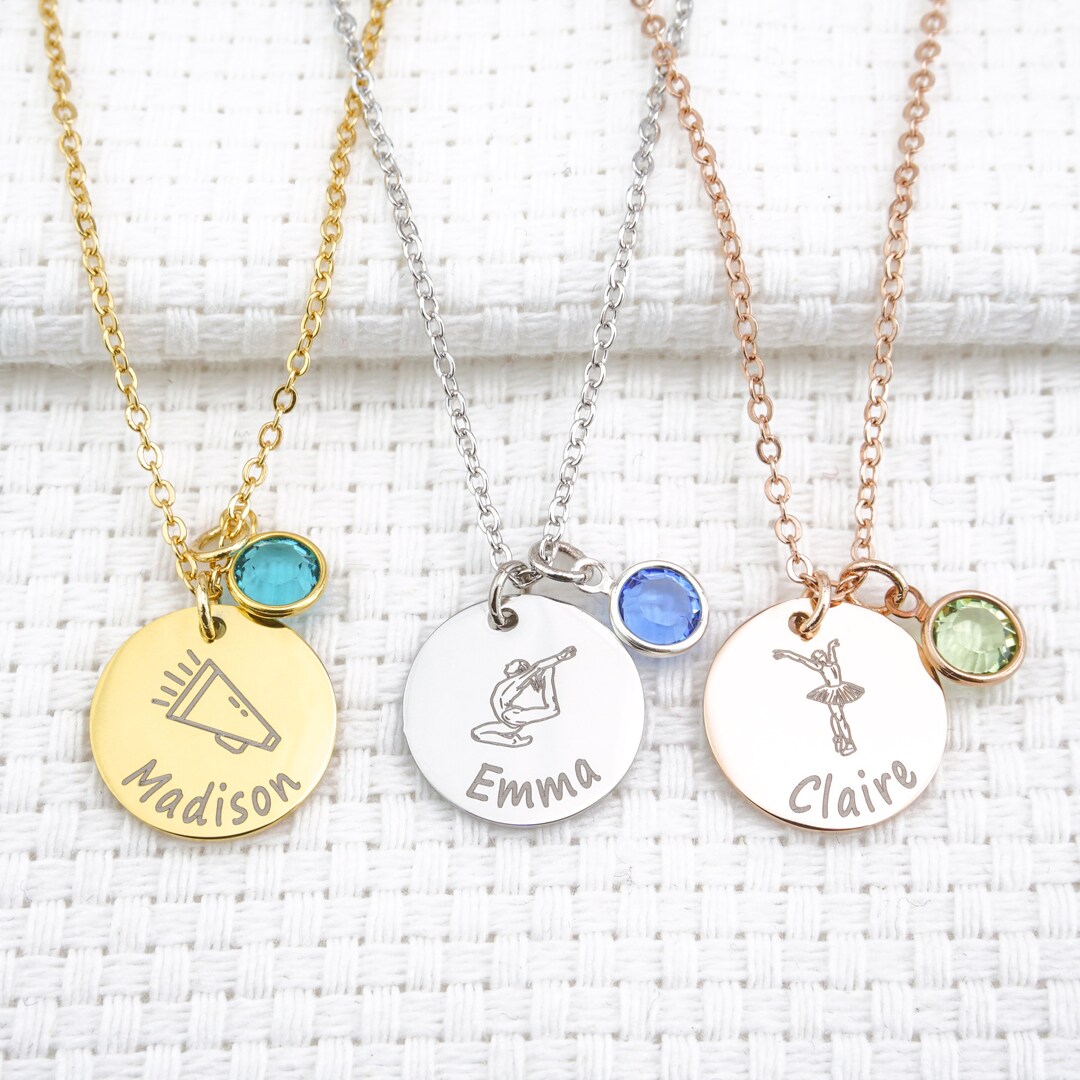 Personalized Custom Sports Athlete Necklace Team Jewelry for Women Girl ...