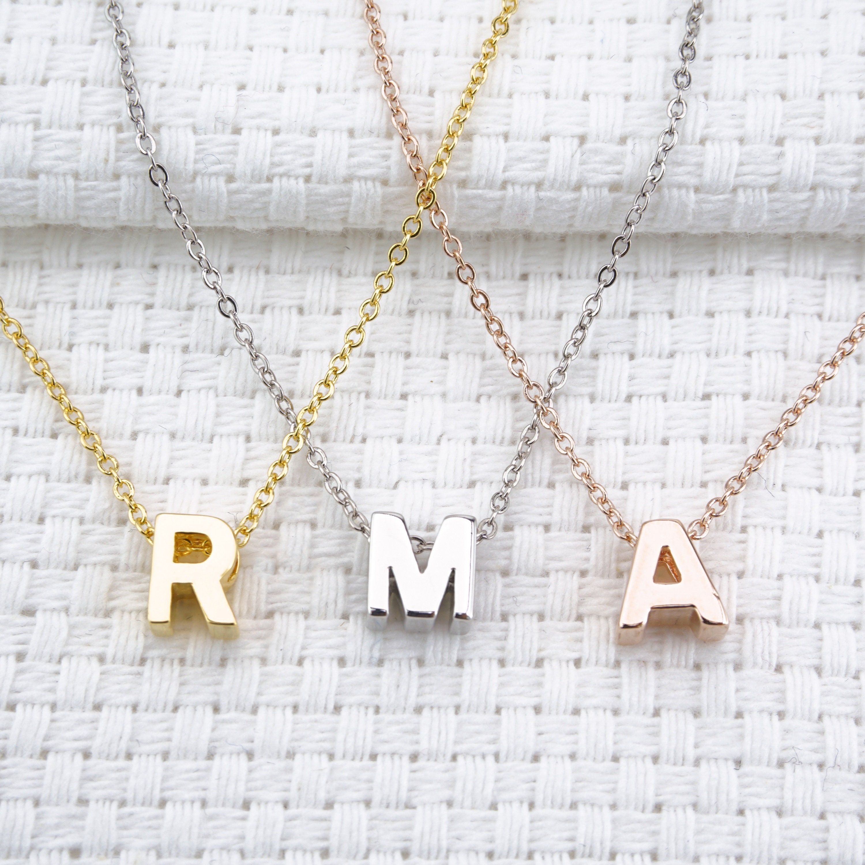 Personalized Custom Alphabet Letter Necklace for Women Girl Kid Initial ...