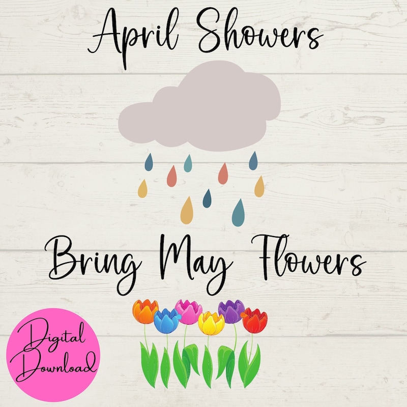 April Showers Bring May Flowers Clip Art - Etsy