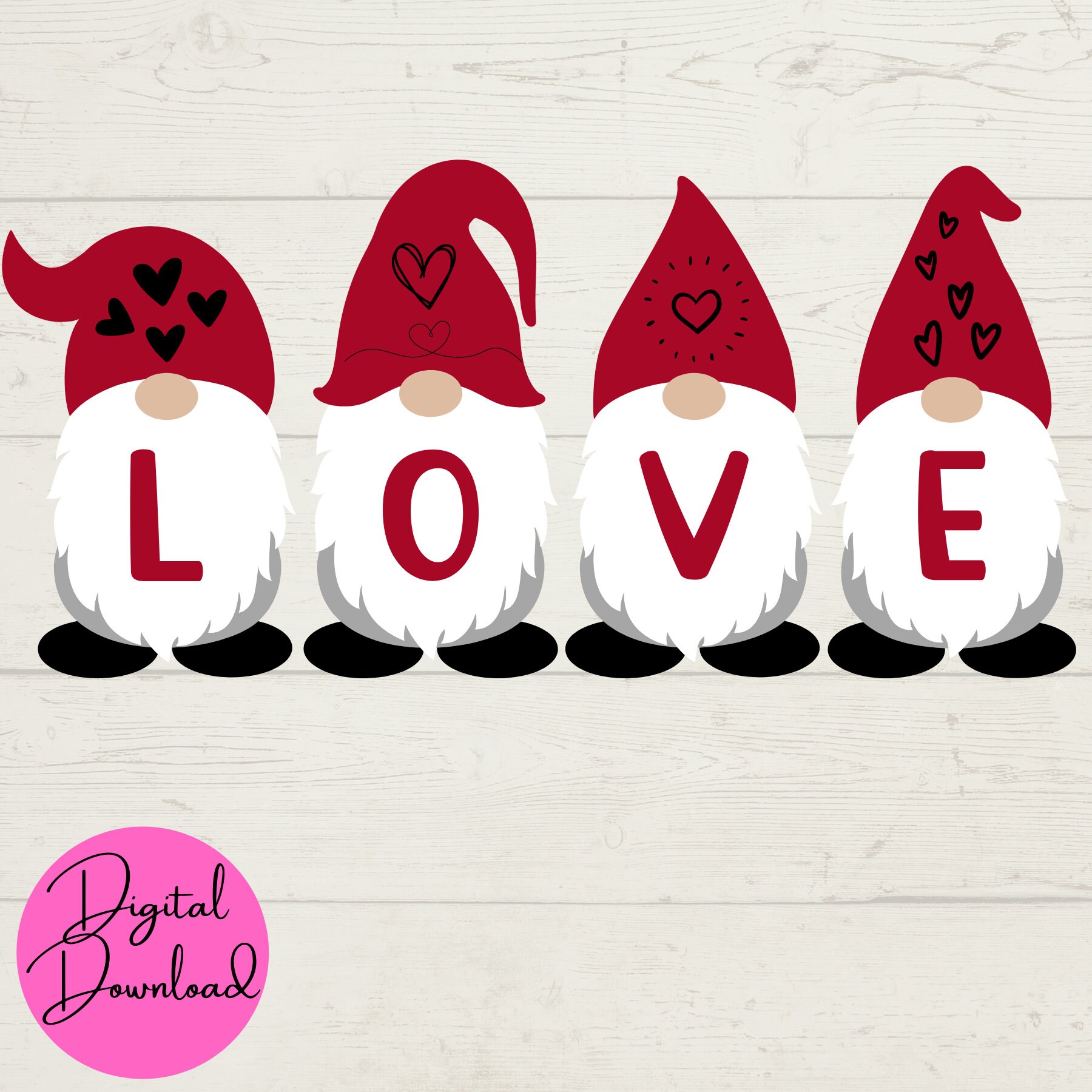 Love Gnomes SVG, Valentine's Day SVG, Love SVG, Hearts Svg, Cut File ...
