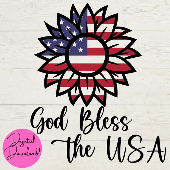 God Bless the USA SVG United States SVG Sunflower Svg - Etsy