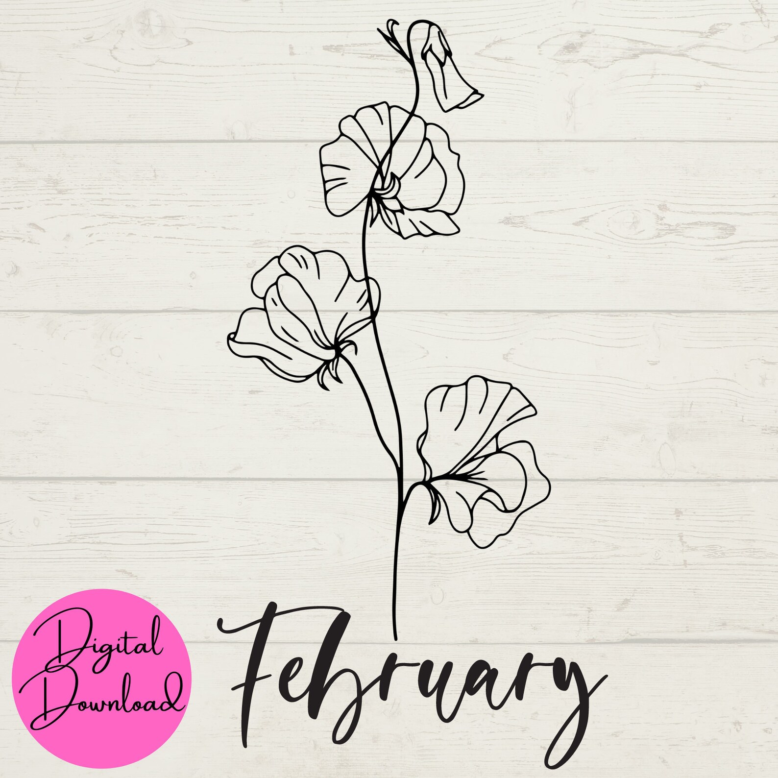 February Birth Flower, Primrose SVG, February SVG, Flower SVG, Digital ...