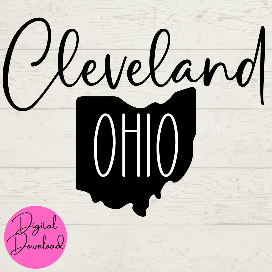 Cleveland SVG, Ohio SVG, Ohio State Outline, Cricut Cut Files, Digital ...