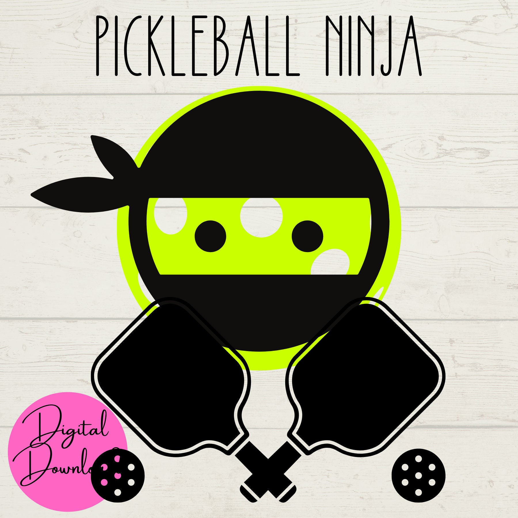 Pickleball Ninja SVG, Pickleball SVG, Ninja SVG, Digital Downloads ...