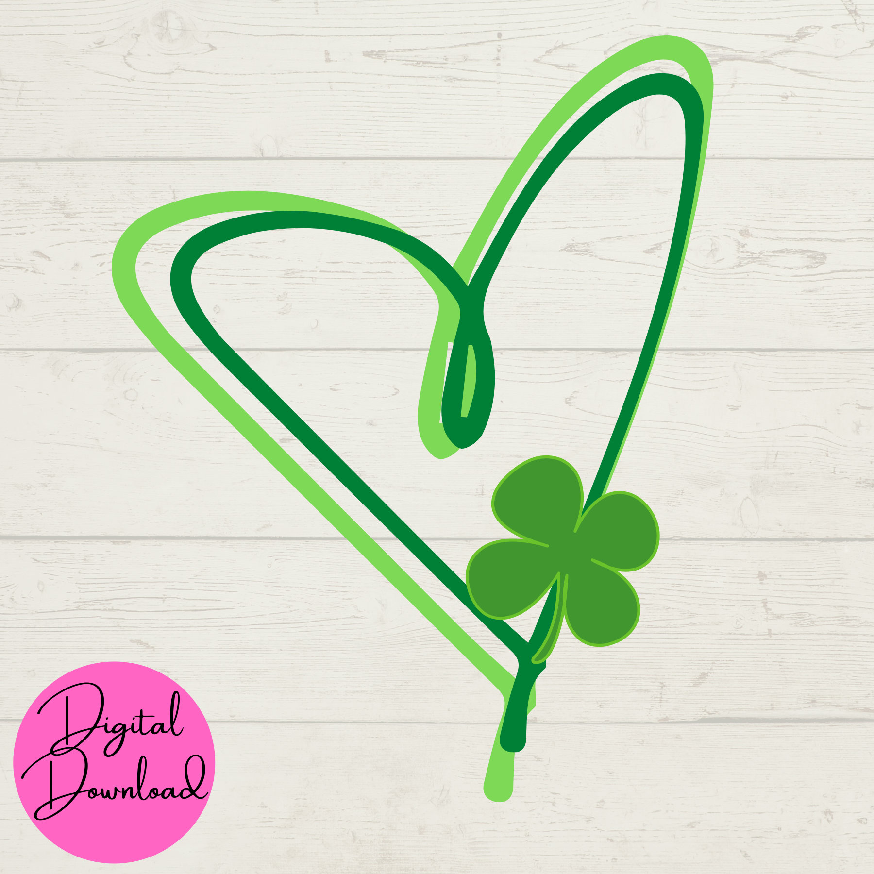 St. Patrick's Day Heart SVG, Shamrock SVG, St. Patty's Day Instant ...