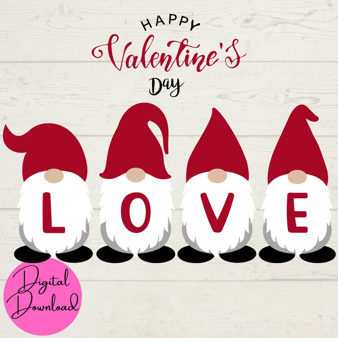 Love Gnomes SVG, Valentine's Day Gnomes SVG, Happy Valentine's Day ...