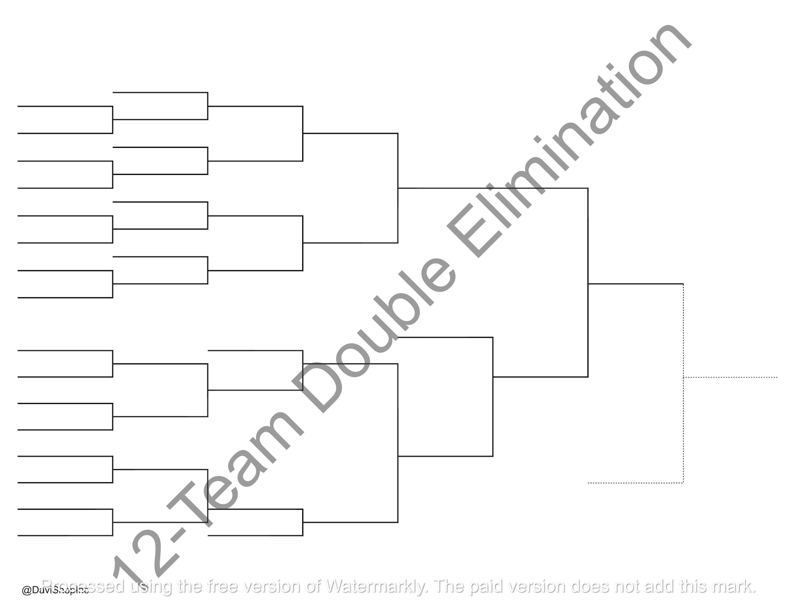 12-team Single and Double Elimination Playoff Brackets | PDF JPG and Hi ...