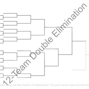 12-team Single and Double Elimination Playoff Brackets | PDF JPG and Hi ...