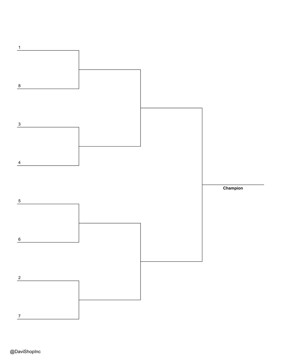 8-team Single and Double Elimination Playoff Brackets | PDF JPG and Hi ...
