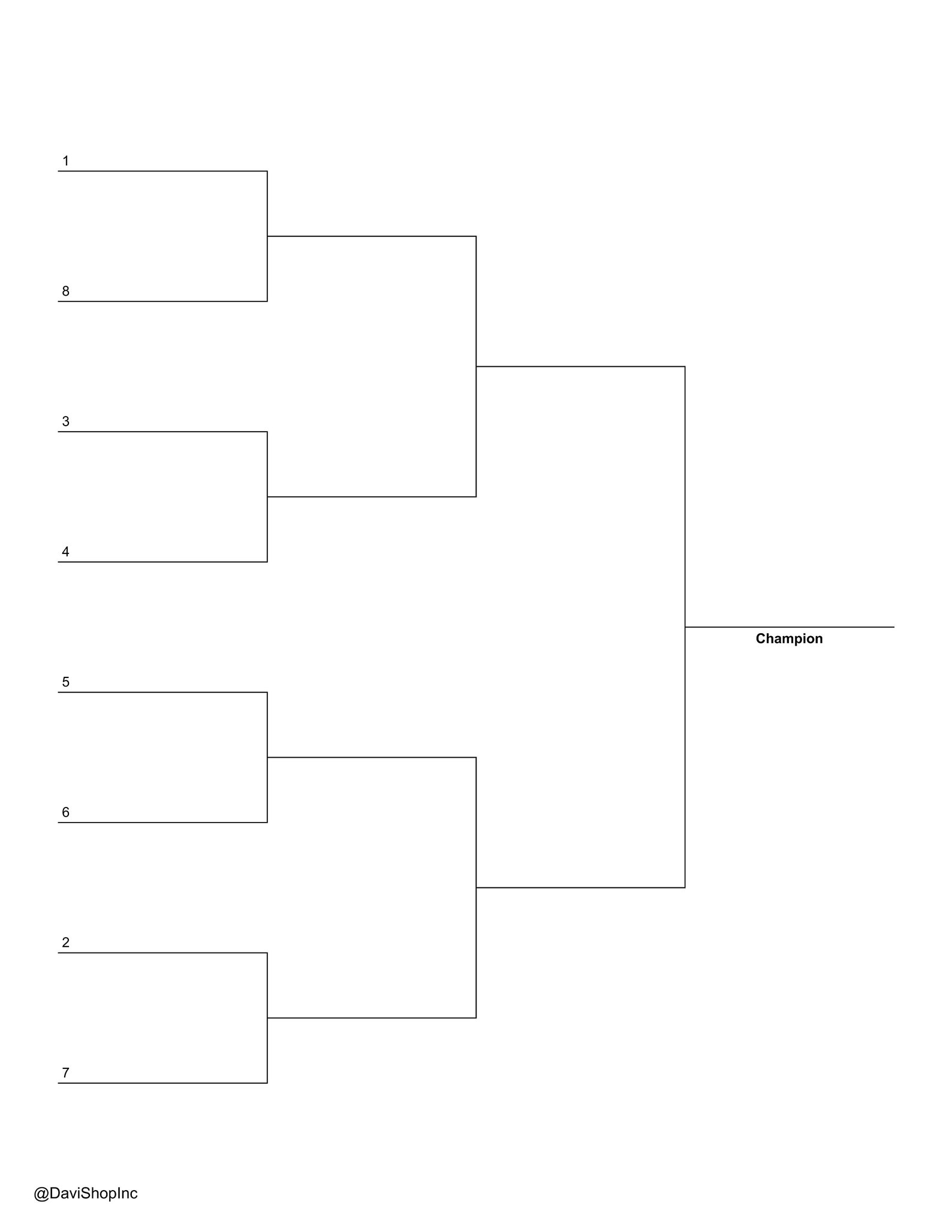 8-team Single and Double Elimination Playoff Brackets | PDF JPG and Hi ...