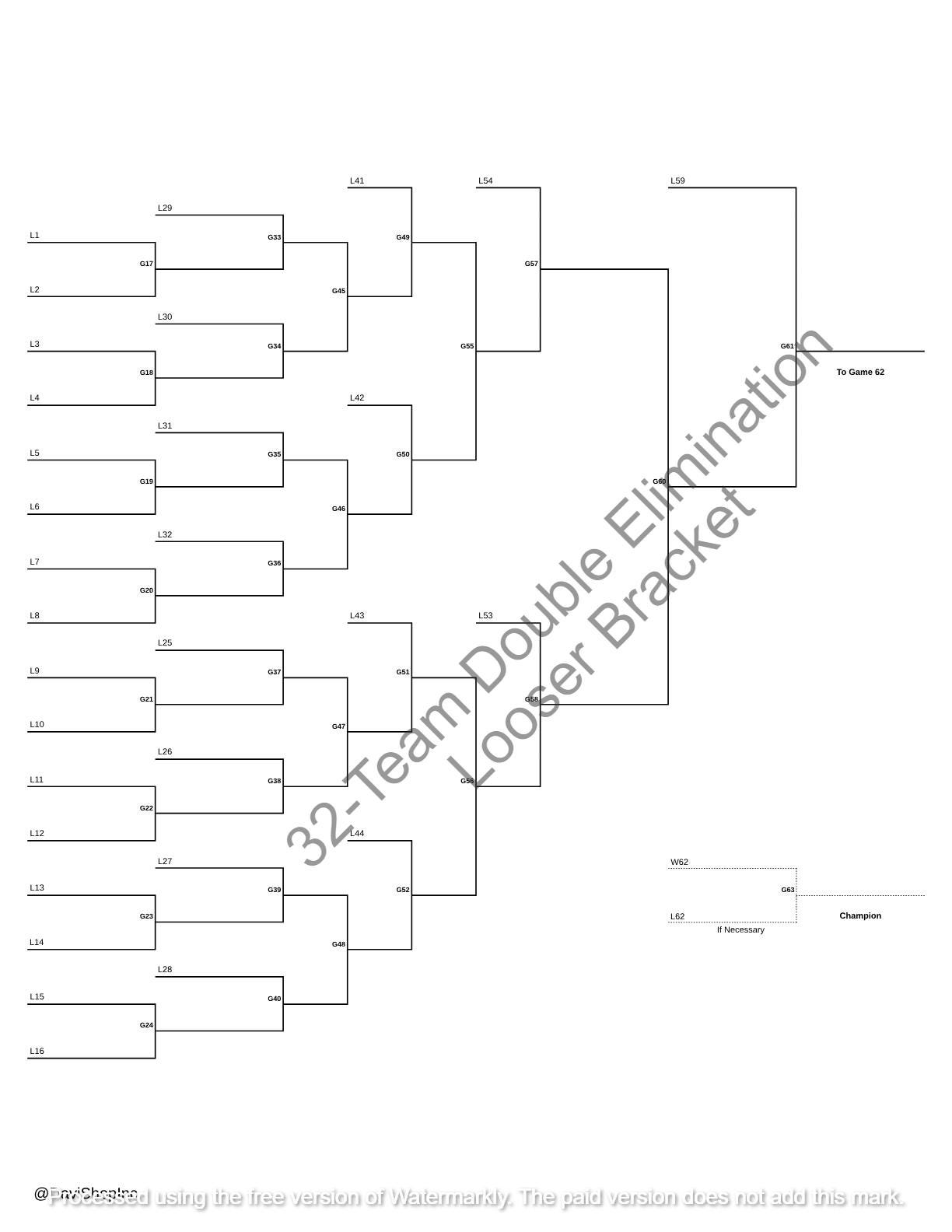 32-team Single and Double Elimination Playoff Brackets | PDF JPG and Hi ...
