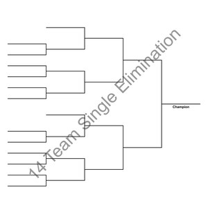 14-team Single and Double Elimination Playoff Brackets | PDF JPG and Hi ...