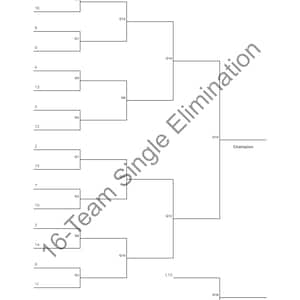 16-team Single and Double Elimination Playoff Brackets | PDF JPG and Hi ...