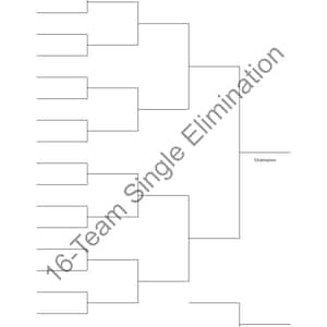 16-team Single and Double Elimination Playoff Brackets | PDF JPG and Hi ...