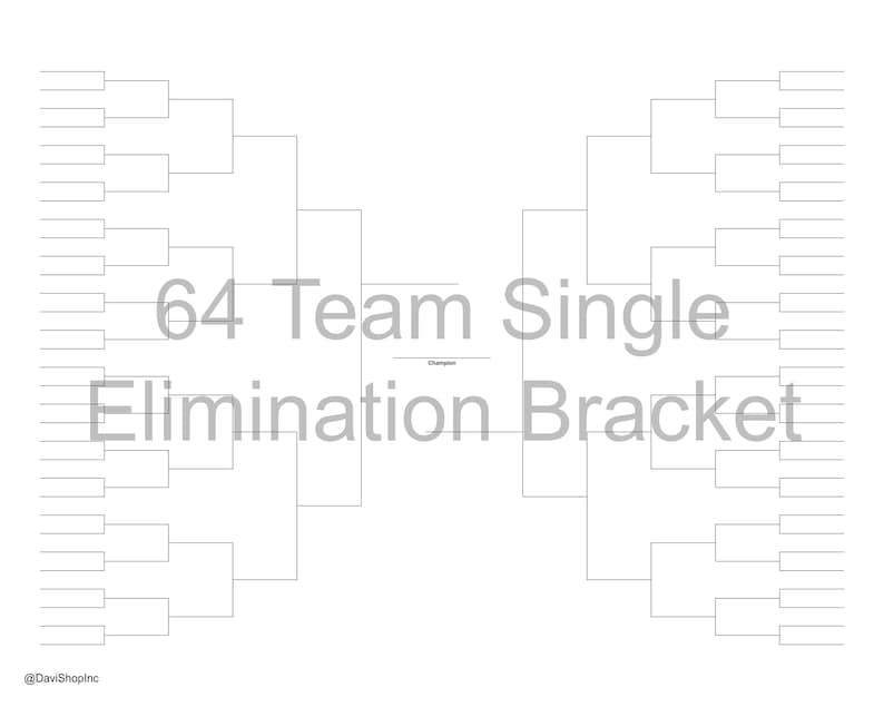 64-team Single Elimination Playoff Brackets - Etsy