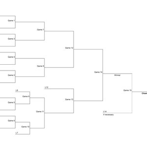 8-team Single and Double Elimination Playoff Brackets | PDF JPG and Hi ...
