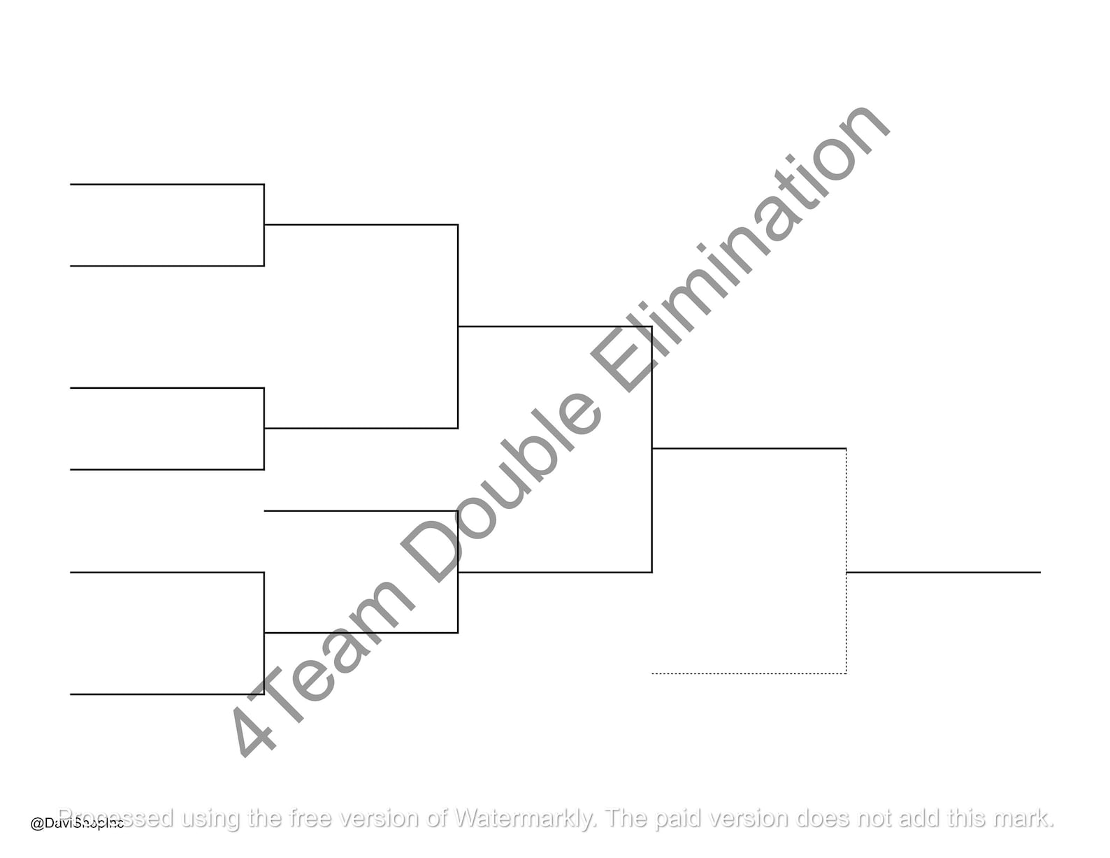 4-team Single and Double Elimination Playoff Brackets | PDF JPG and Hi ...