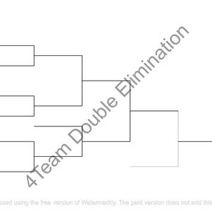4-team Single and Double Elimination Playoff Brackets | PDF JPG and Hi ...
