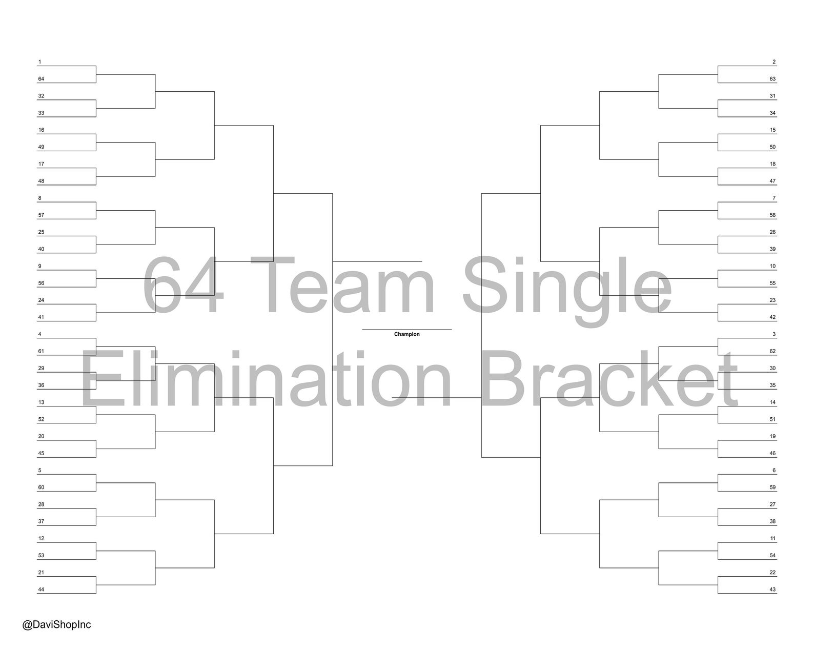 64-team Single Elimination Playoff Brackets - Etsy