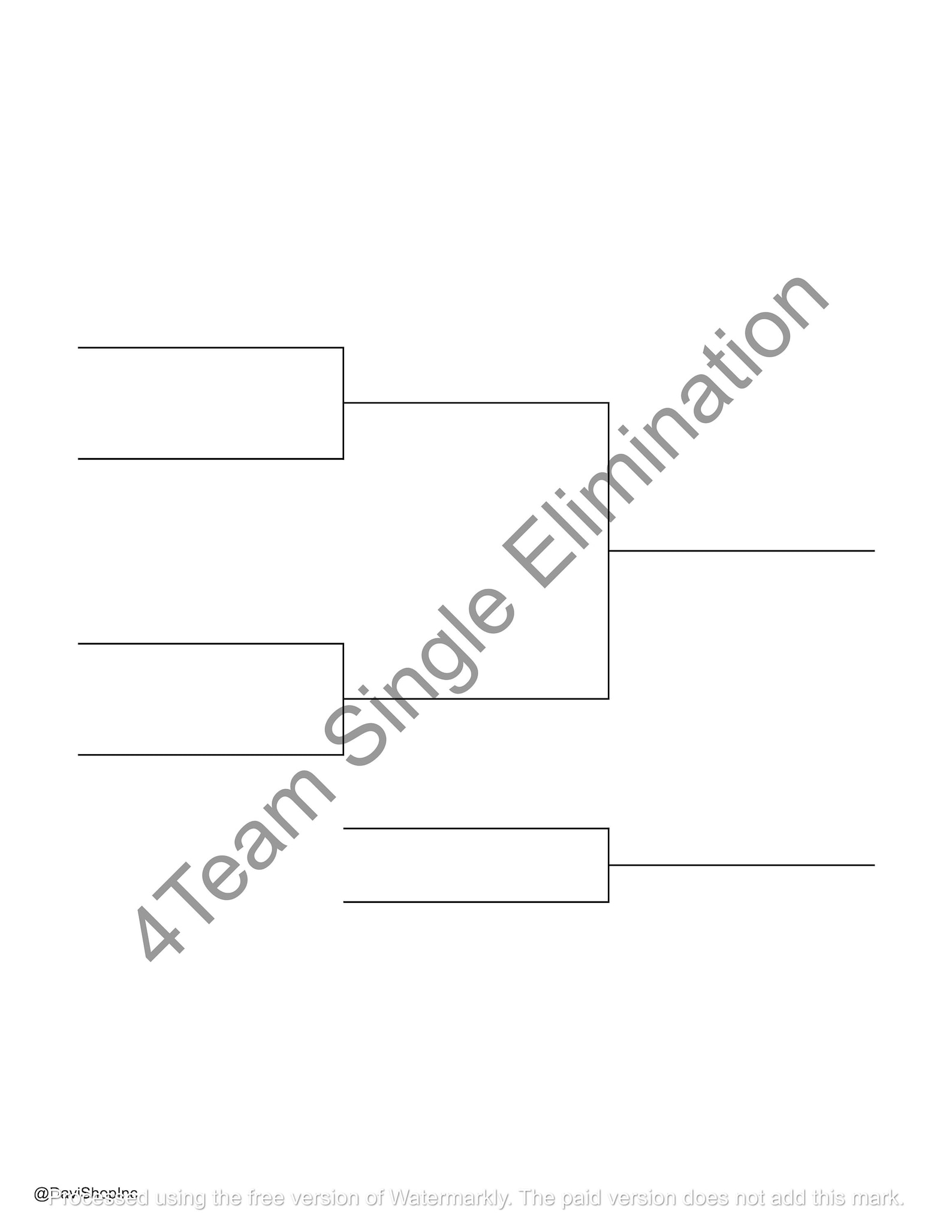 4-team Single and Double Elimination Playoff Brackets | PDF JPG and Hi ...